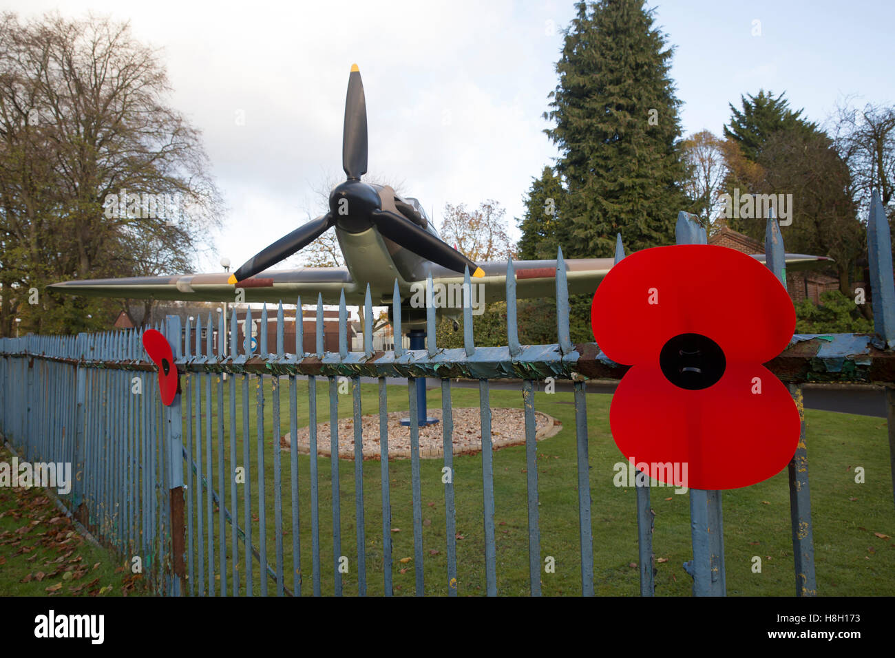 Spitfire gate guardian outside raf High Resolution Stock Photography ...