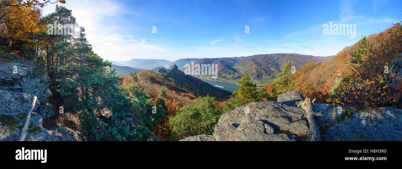 Schönbühel-Aggsbach: Aggstein Castle, river Danube, Wachau ...