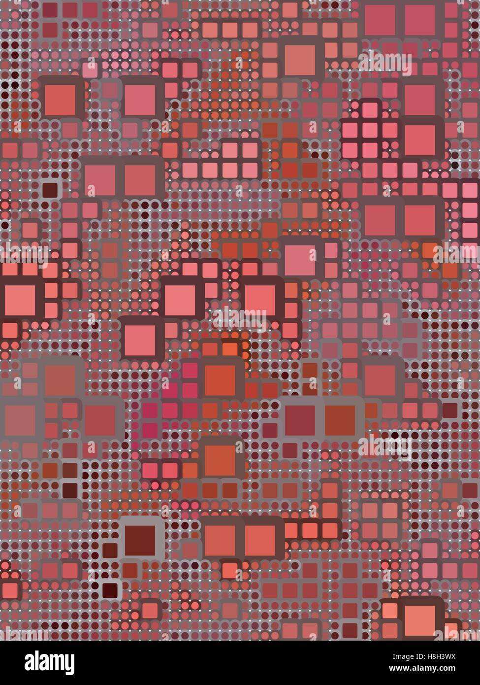 red background made with circles and rounded squares Stock Vector Image ...