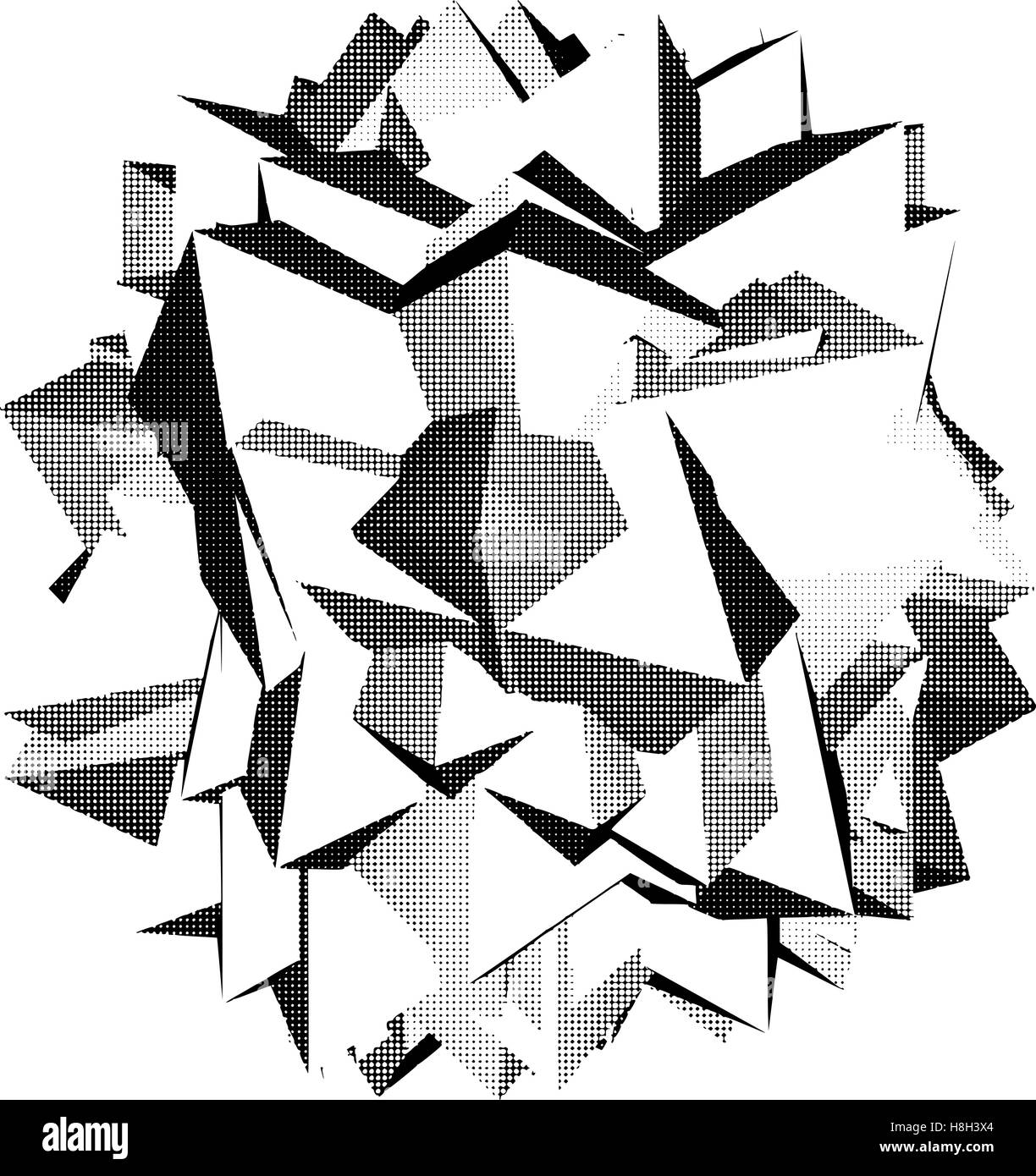 abstract star shape icon in halftone shading over white Stock Vector ...
