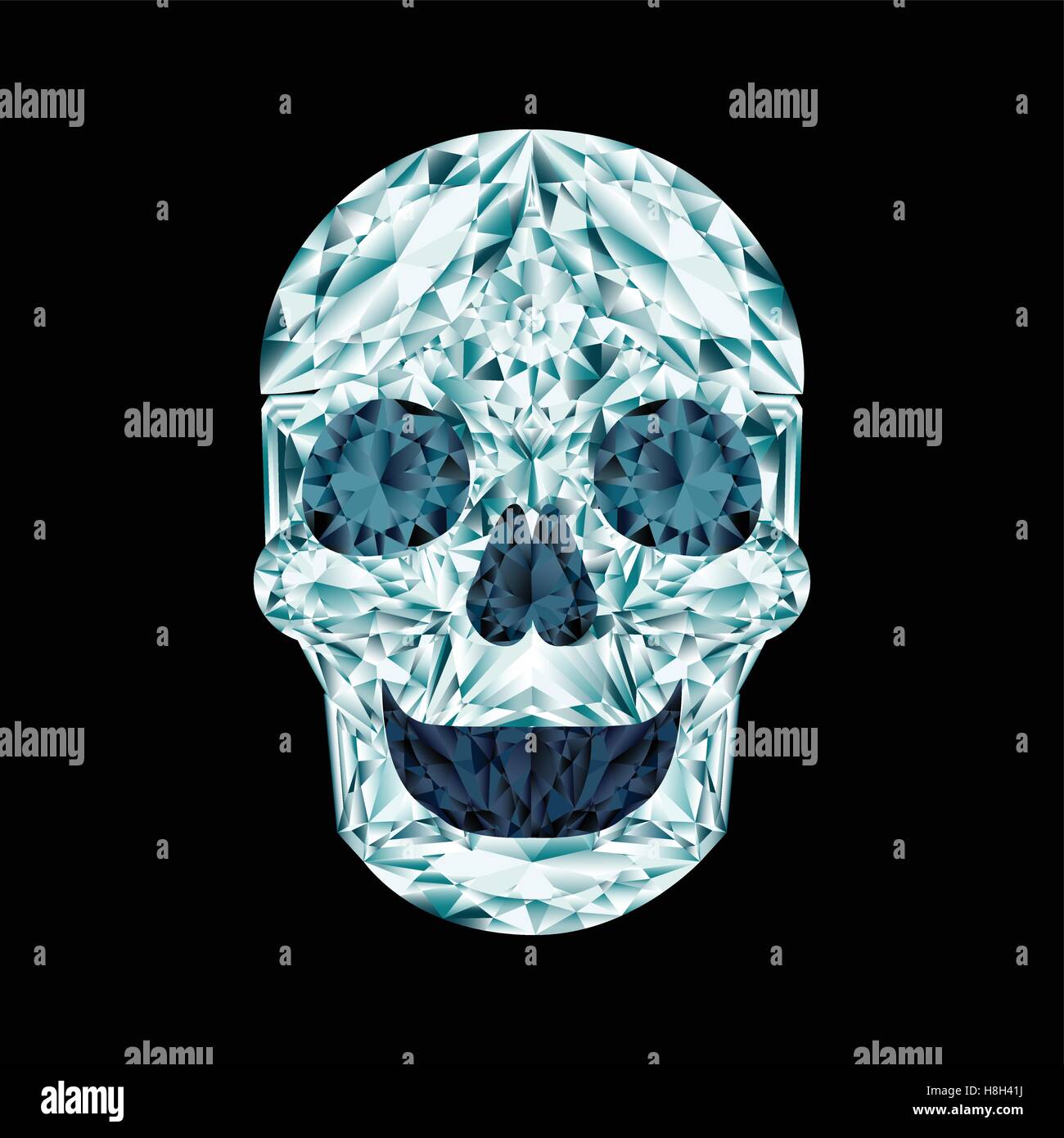 Diamond skull on black background Stock Vector Image & Art - Alamy