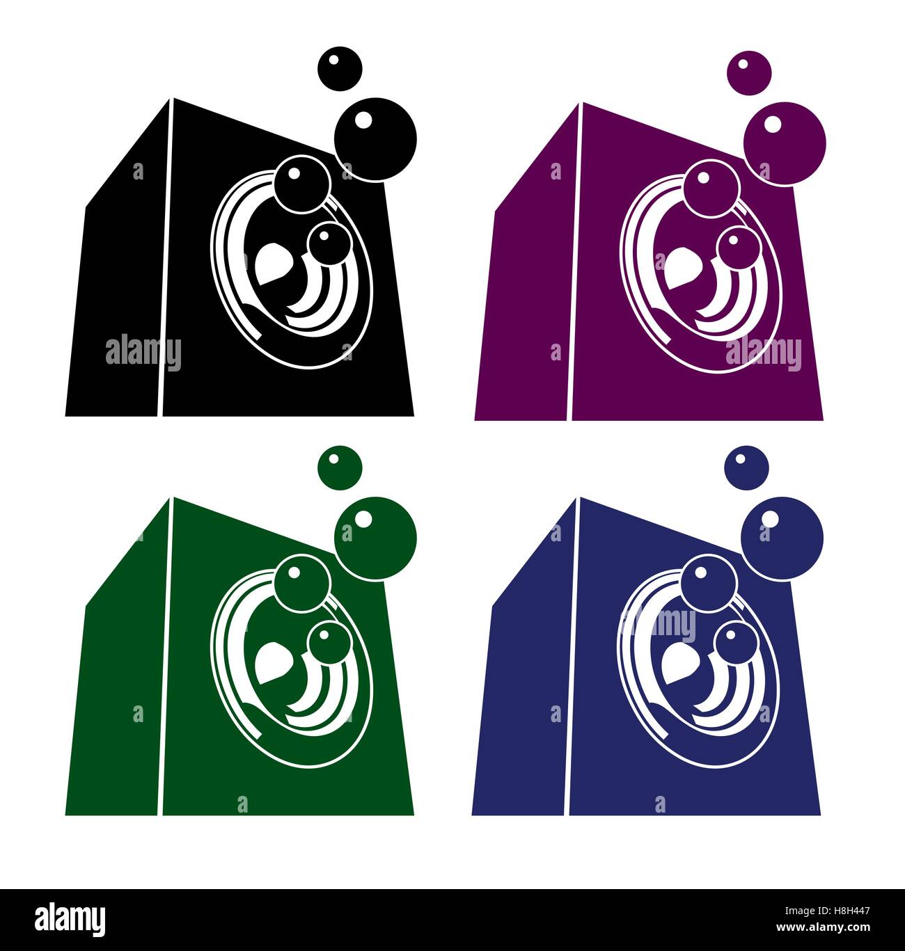 bubbling sound-system speaker illustration icon set Stock Vector Image ...