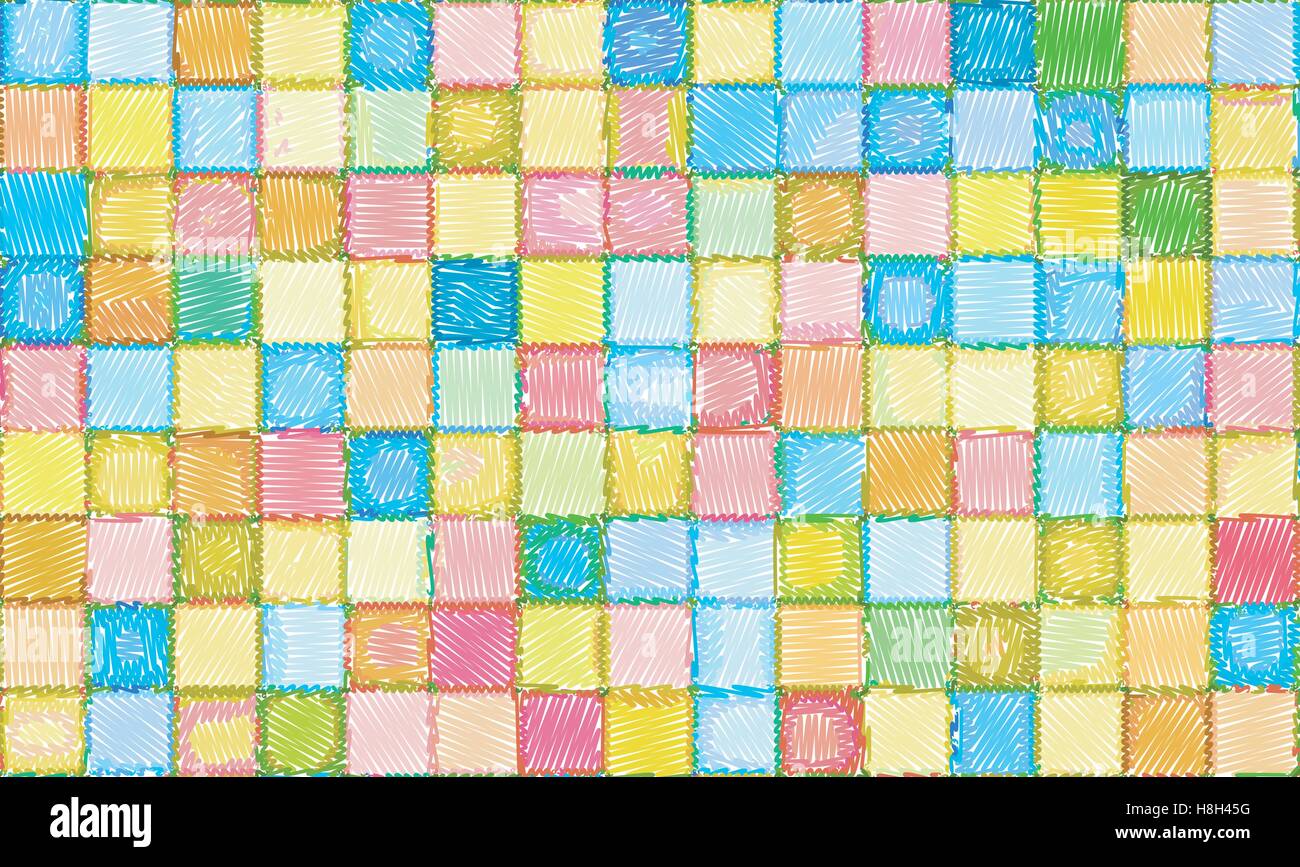 mixed tile wall drawn with color pencil Stock Vector Image & Art - Alamy