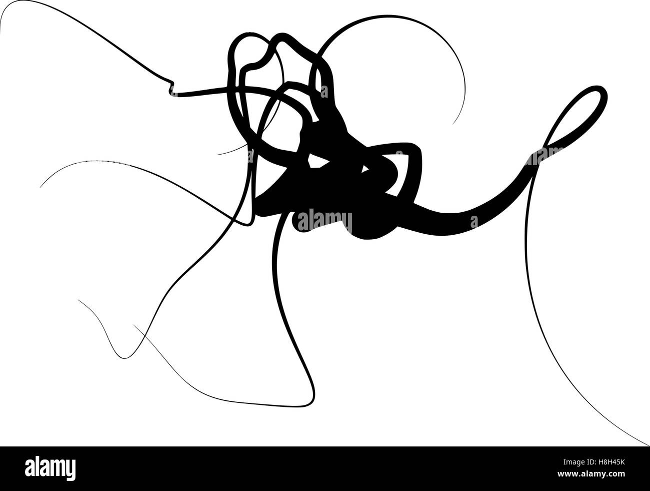 abstract curled shape in black silhouette over white Stock Vector Image ...