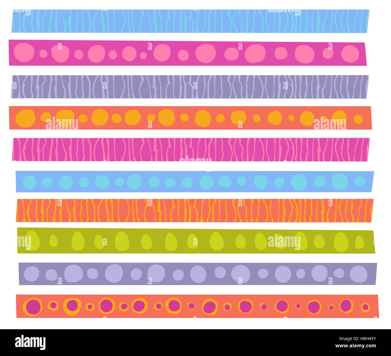 decorative patterns collection in cheerful color over white Stock ...