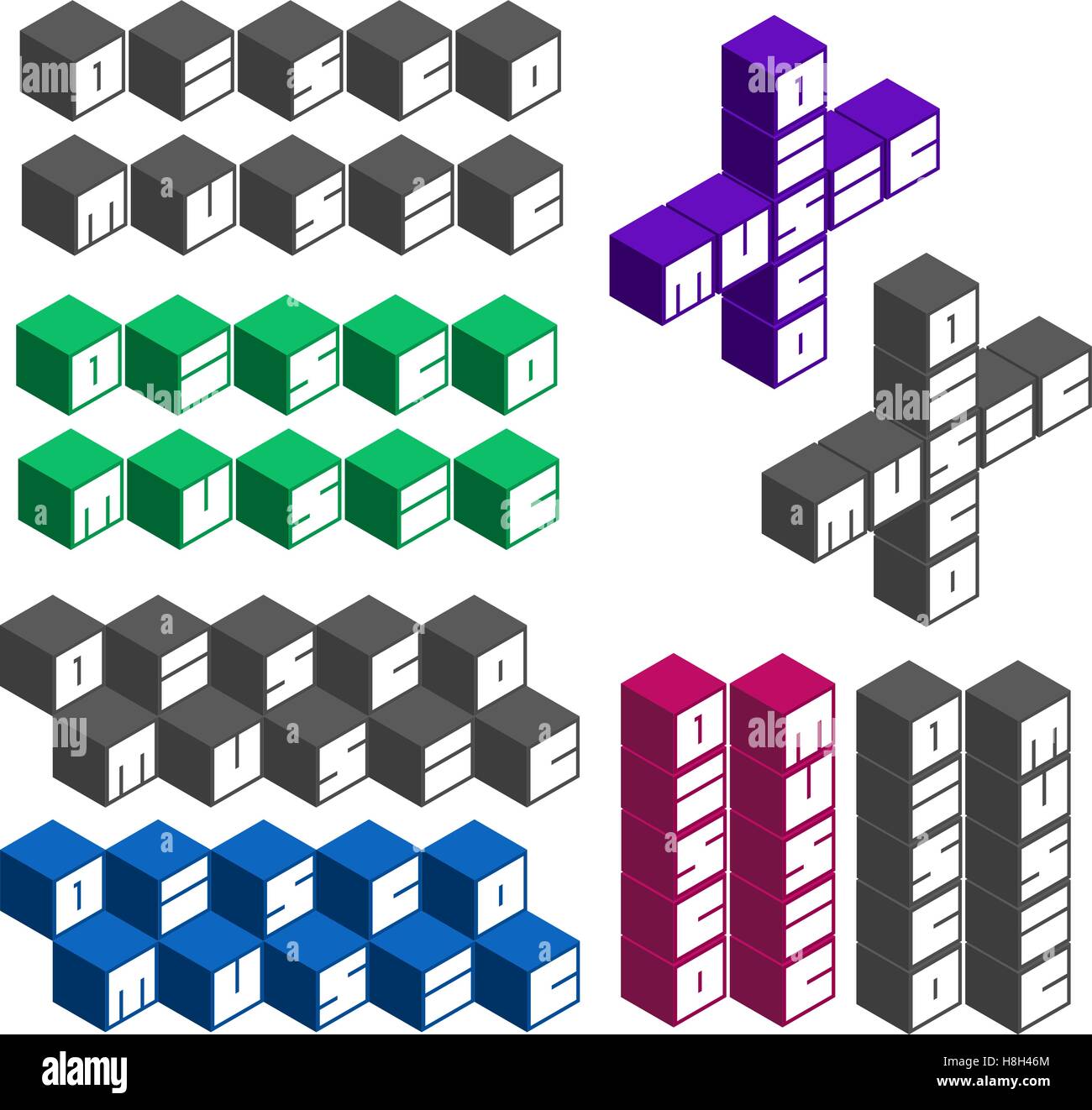 Cube font Stock Vector Images - Alamy