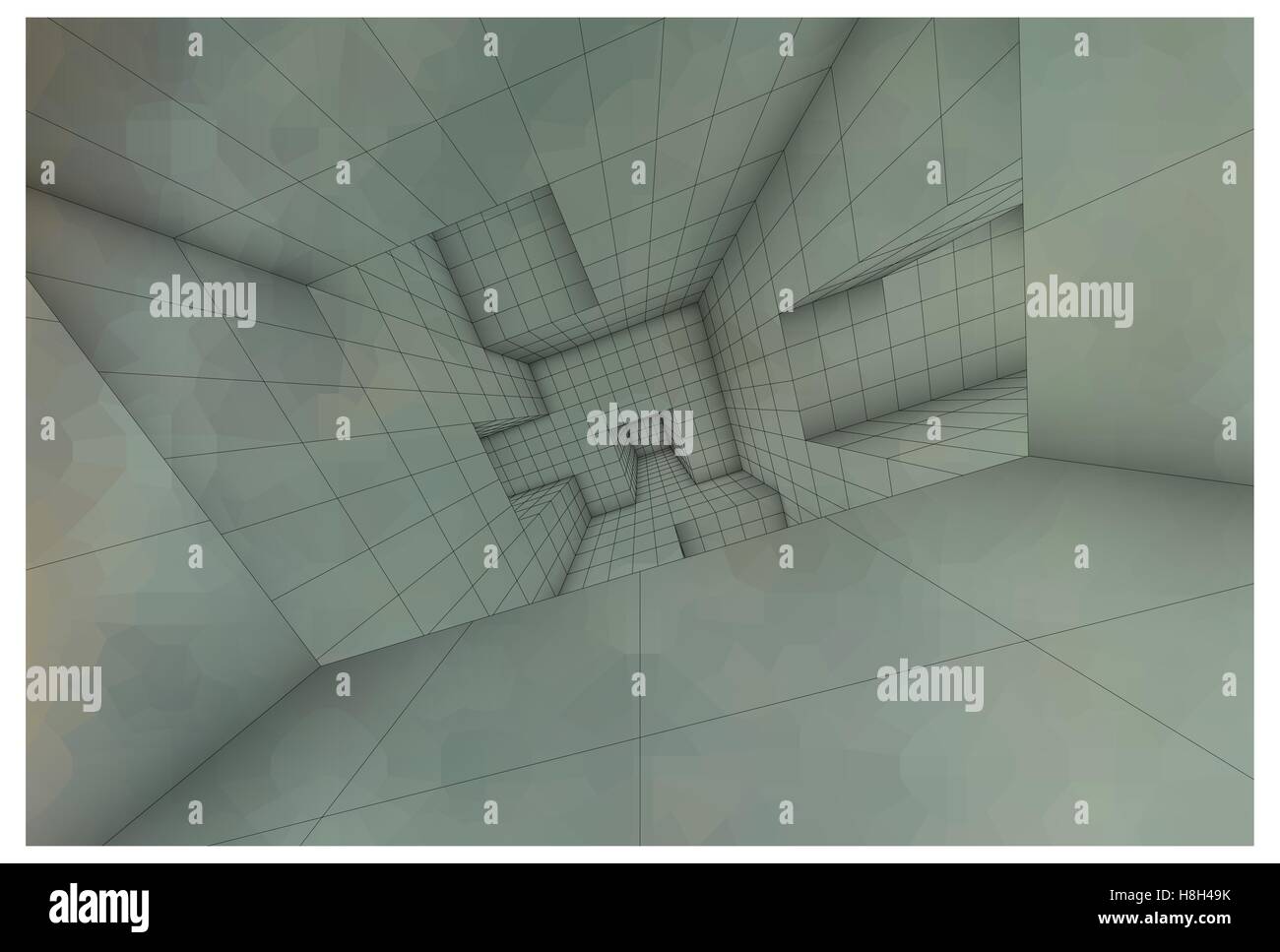 3d futuristic labyrinth shaded vector interior illustration Stock ...