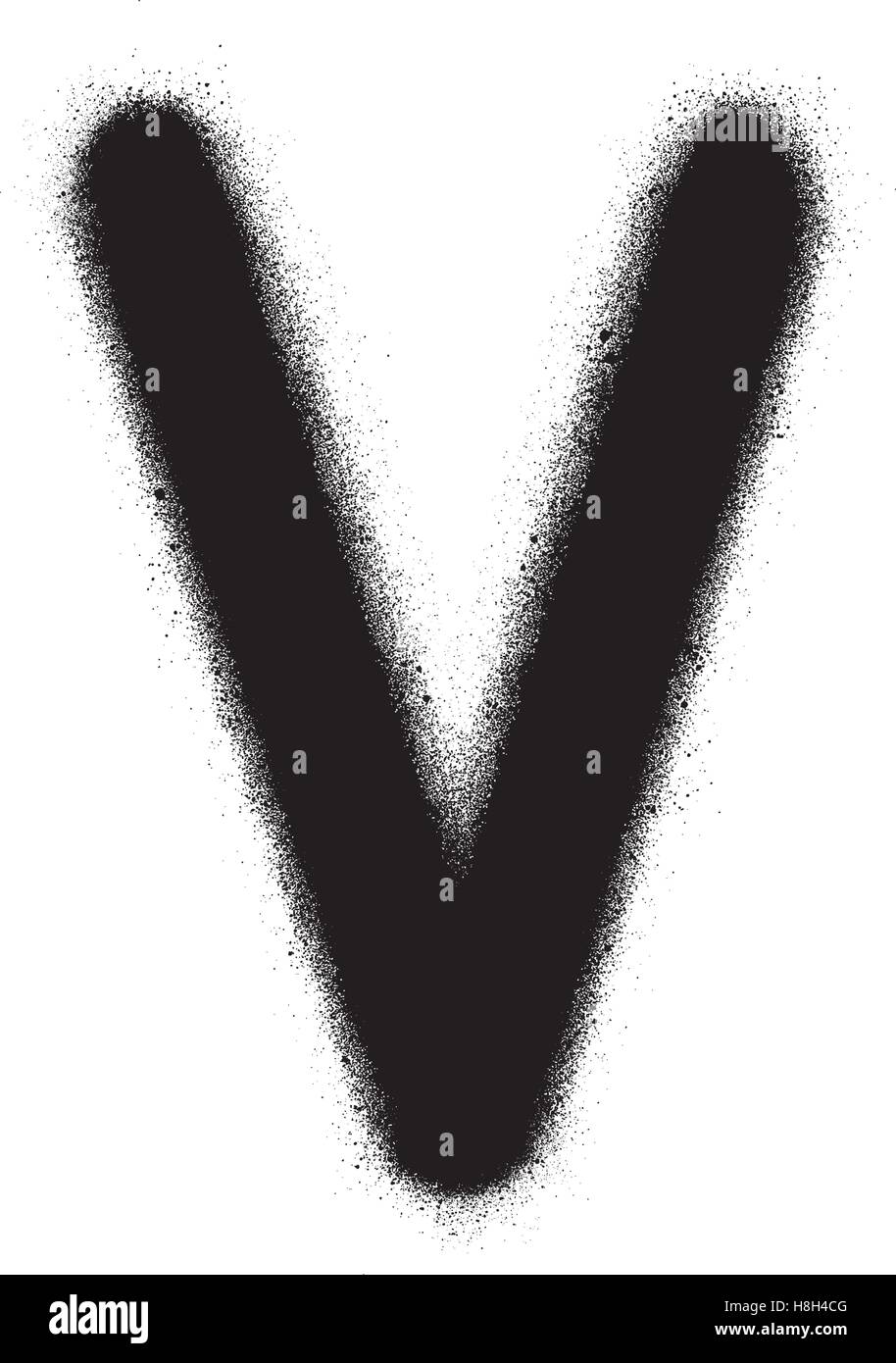 sprayed V font graffiti in black over white Stock Vector Image & Art ...