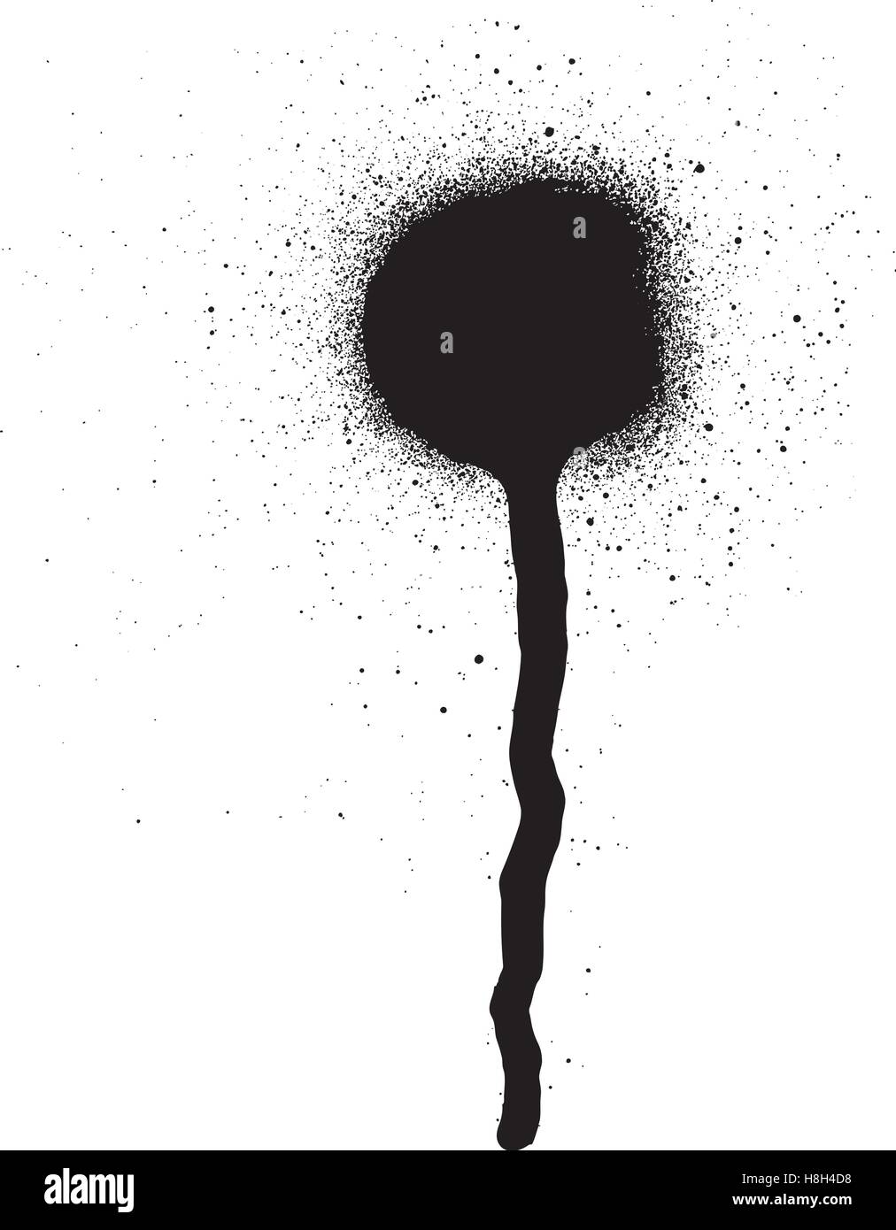 graffiti leaking drip sprayed element in black on white Stock Vector ...
