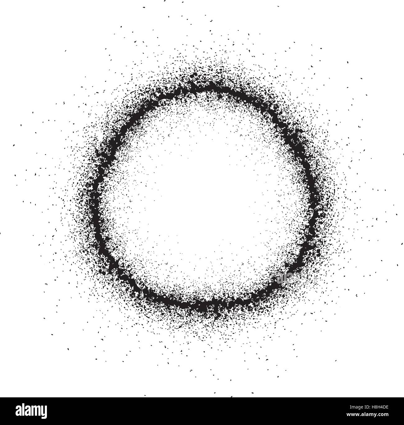 graffiti circle spray design element in black on white Stock Vector ...