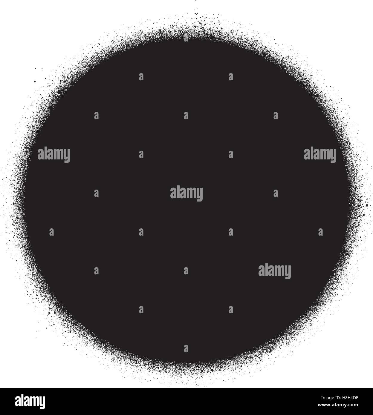 graffiti sprayed circle design element in black on white Stock Vector ...