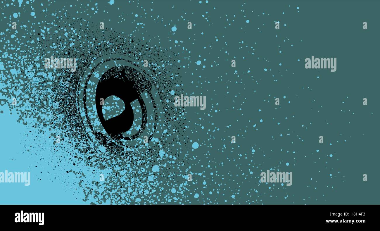 blue spray paint template sound system grunge effect Stock Vector Image ...