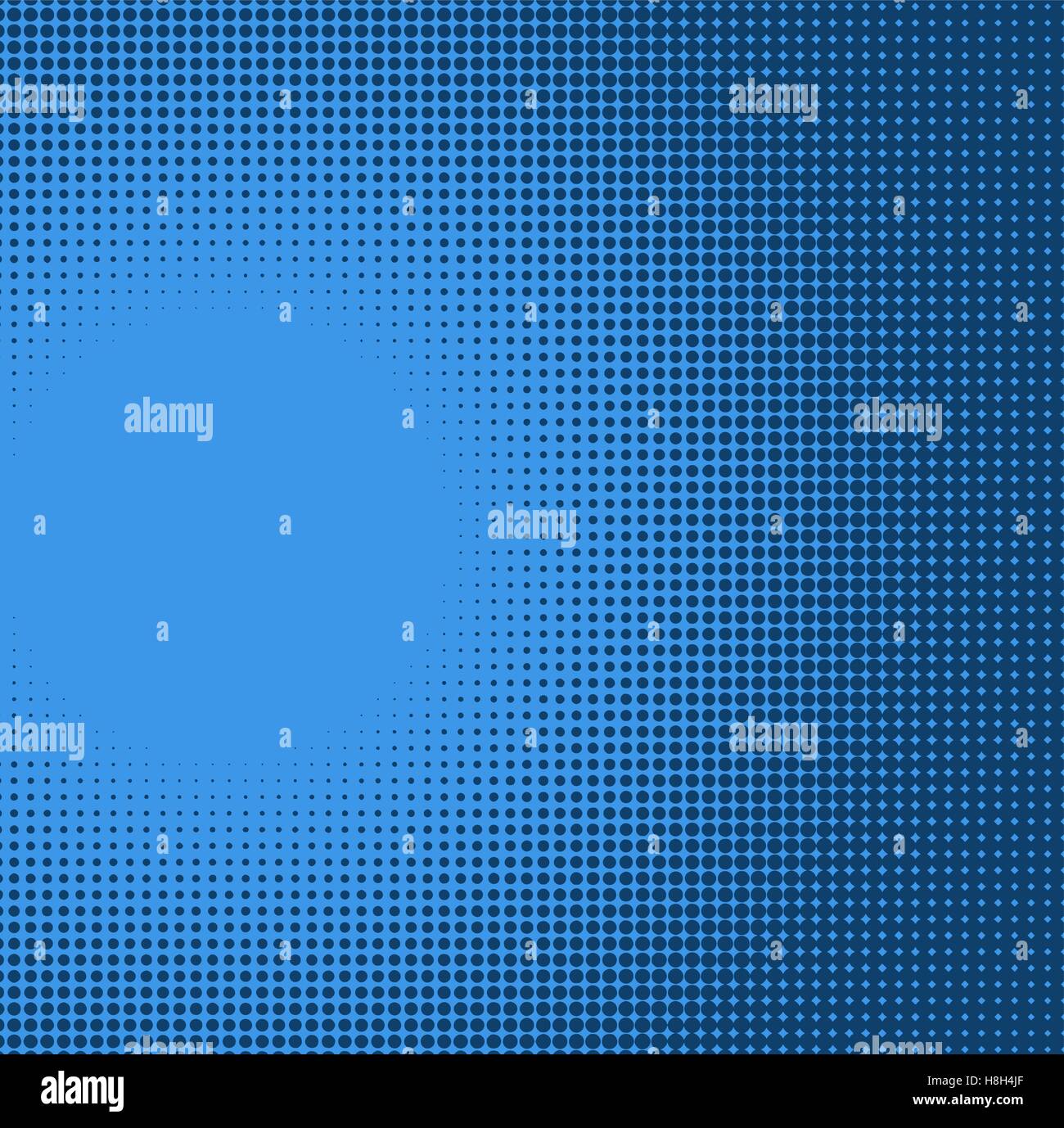 blue radial light effect gradient in halftone style Stock Vector Image ...