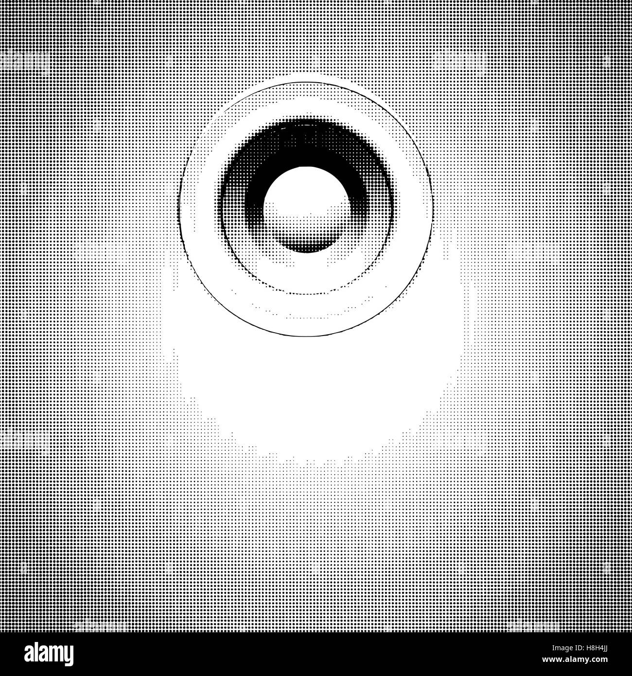 sound-system speaker halftone illustration in black and white Stock ...