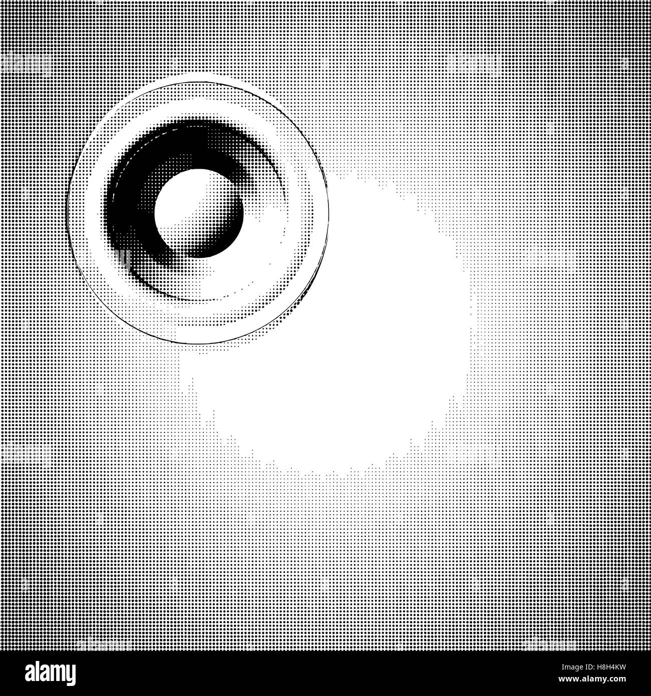 sound-system speaker halftone illustration in black and white Stock ...