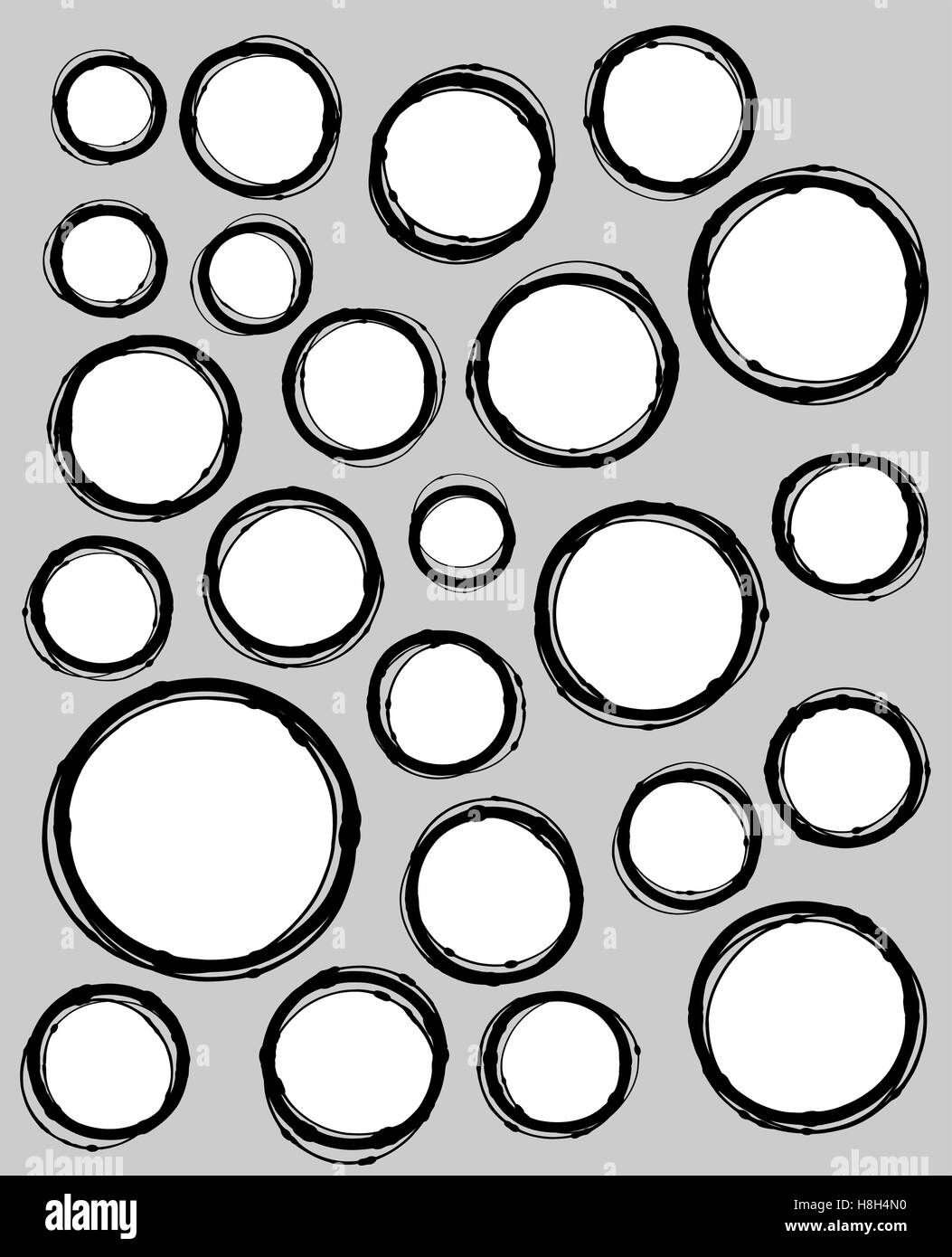 hand-drawn liquid line circle shape collection over gray Stock Vector ...