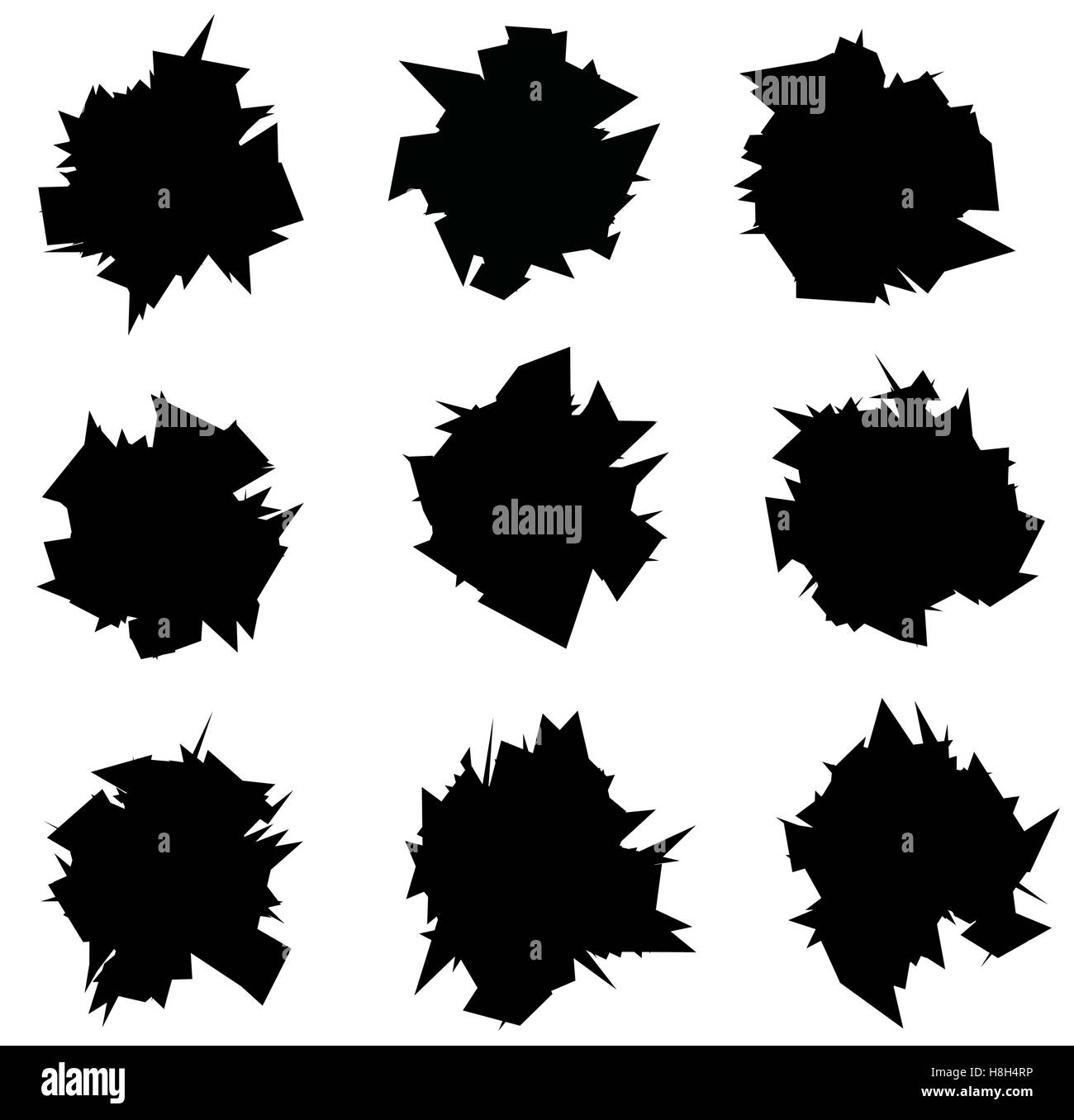 exploded icon black sharp silhouette collection over white Stock Vector ...