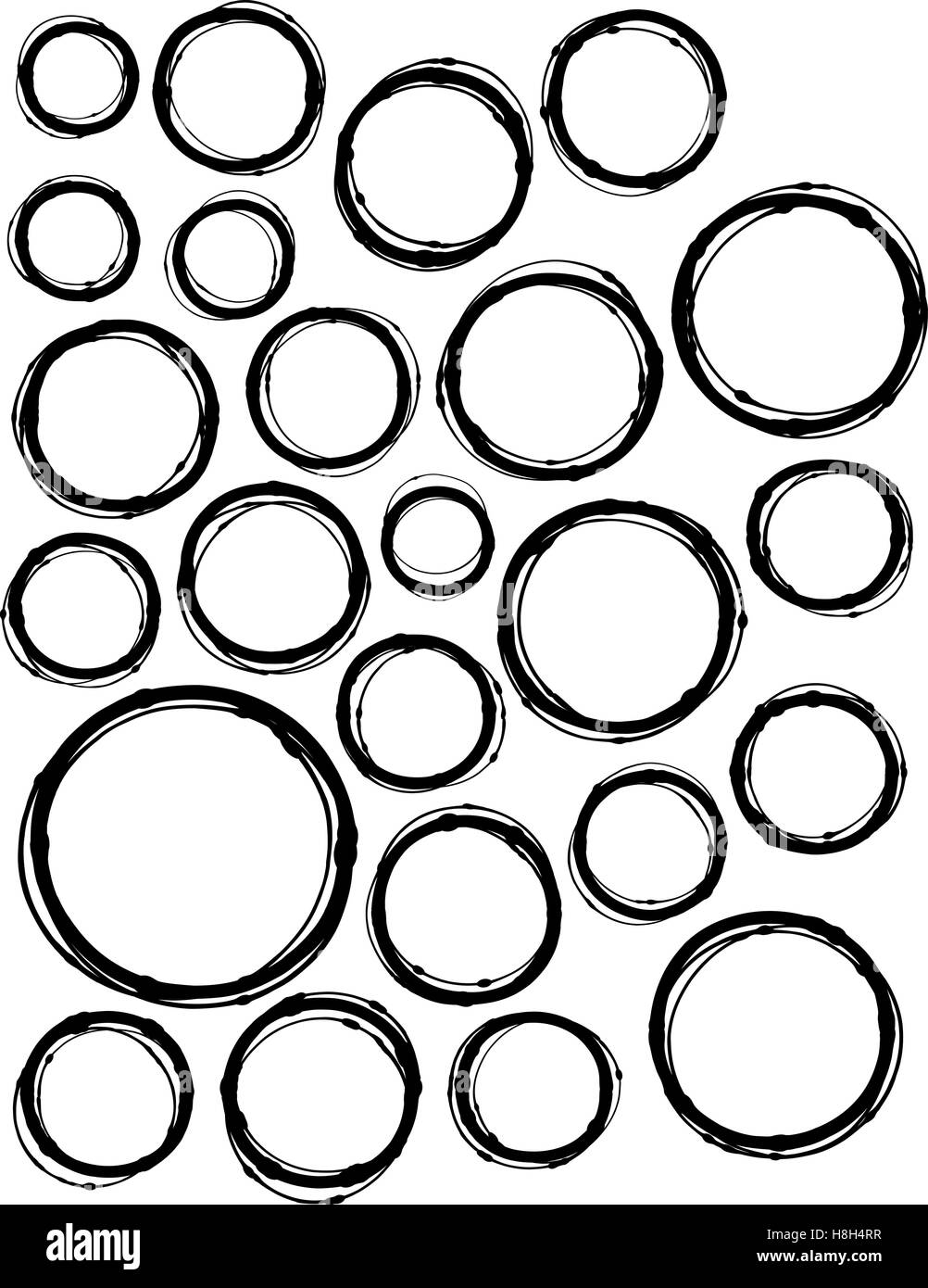 hand-drawn liquid line circle shape collection over white Stock Vector ...