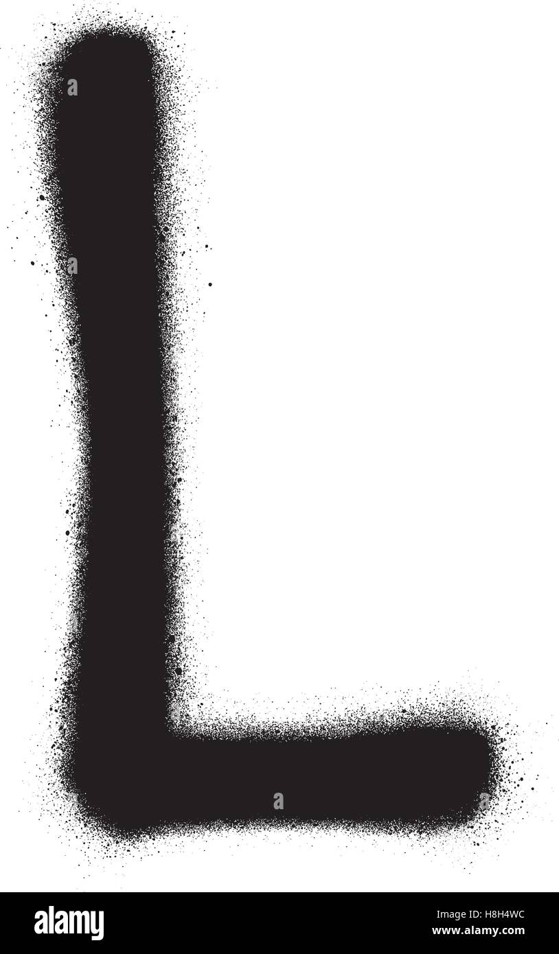 sprayed L font graffiti in black over white Stock Vector Image & Art ...
