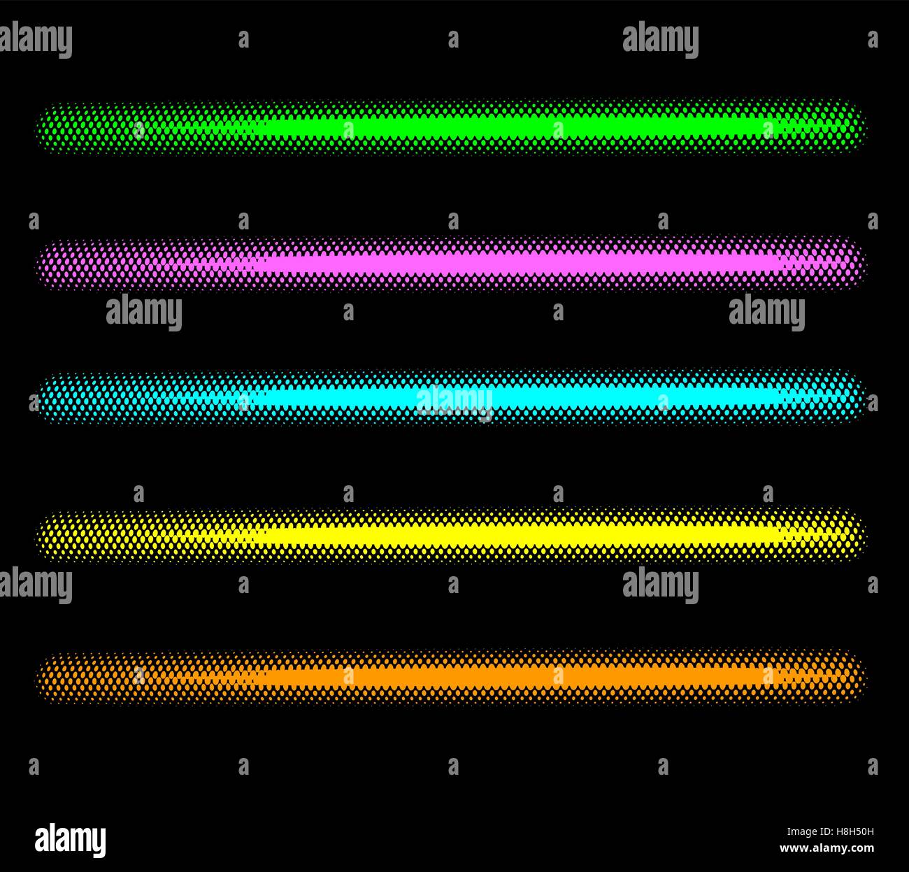 tube halftone neon effect in multiple color over black Stock Vector ...