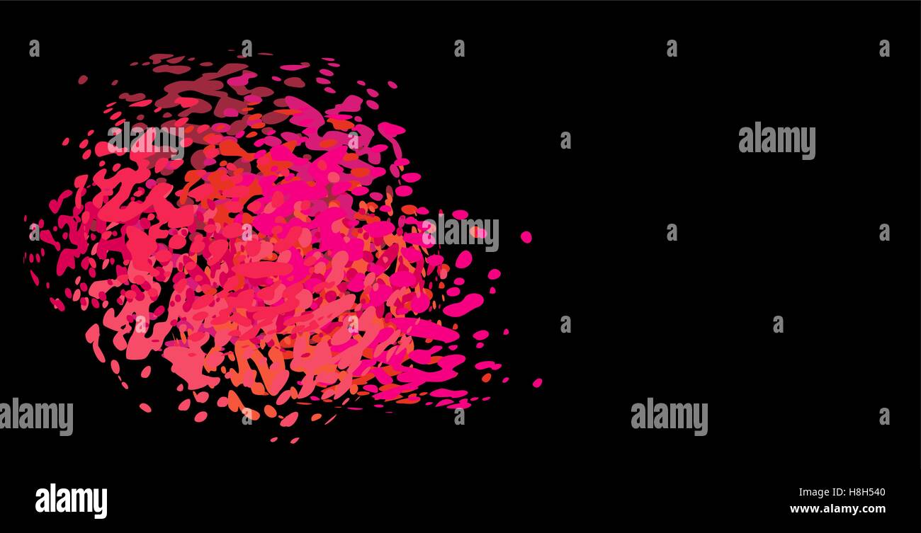 abstract liquid pink drip splatter silhouette on black Stock Vector ...