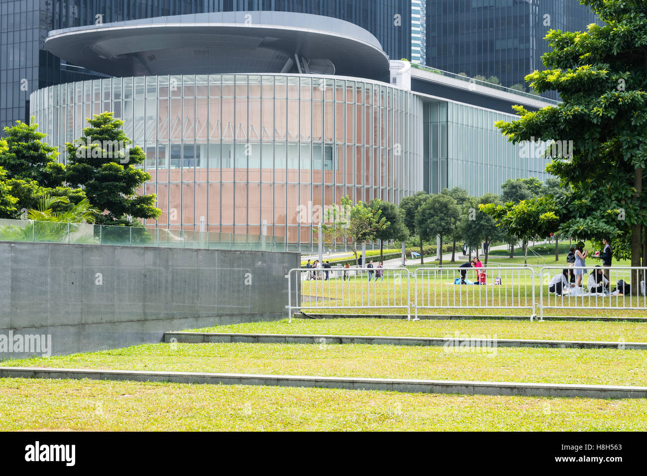 Exterior of Hong Kong LegCo (Legislative Council) building in Admiralty ...