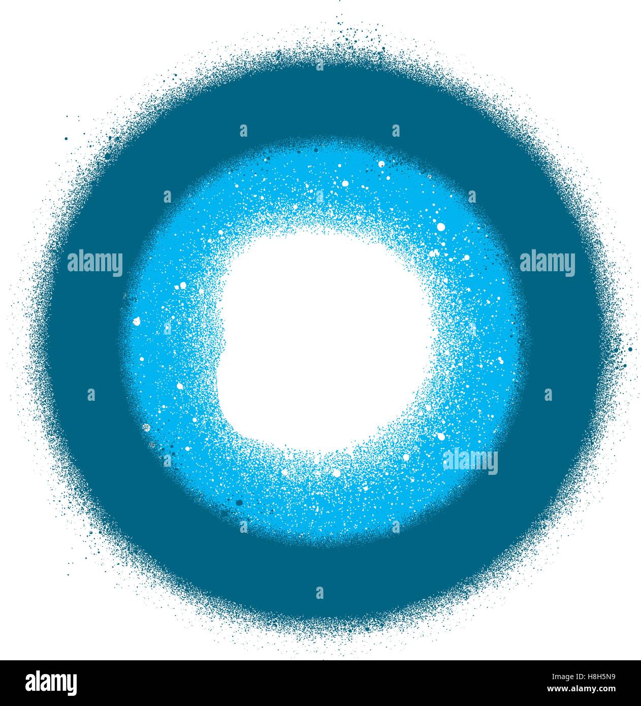 abstract sprayed graffiti radial sign in blue over white Stock Vector ...