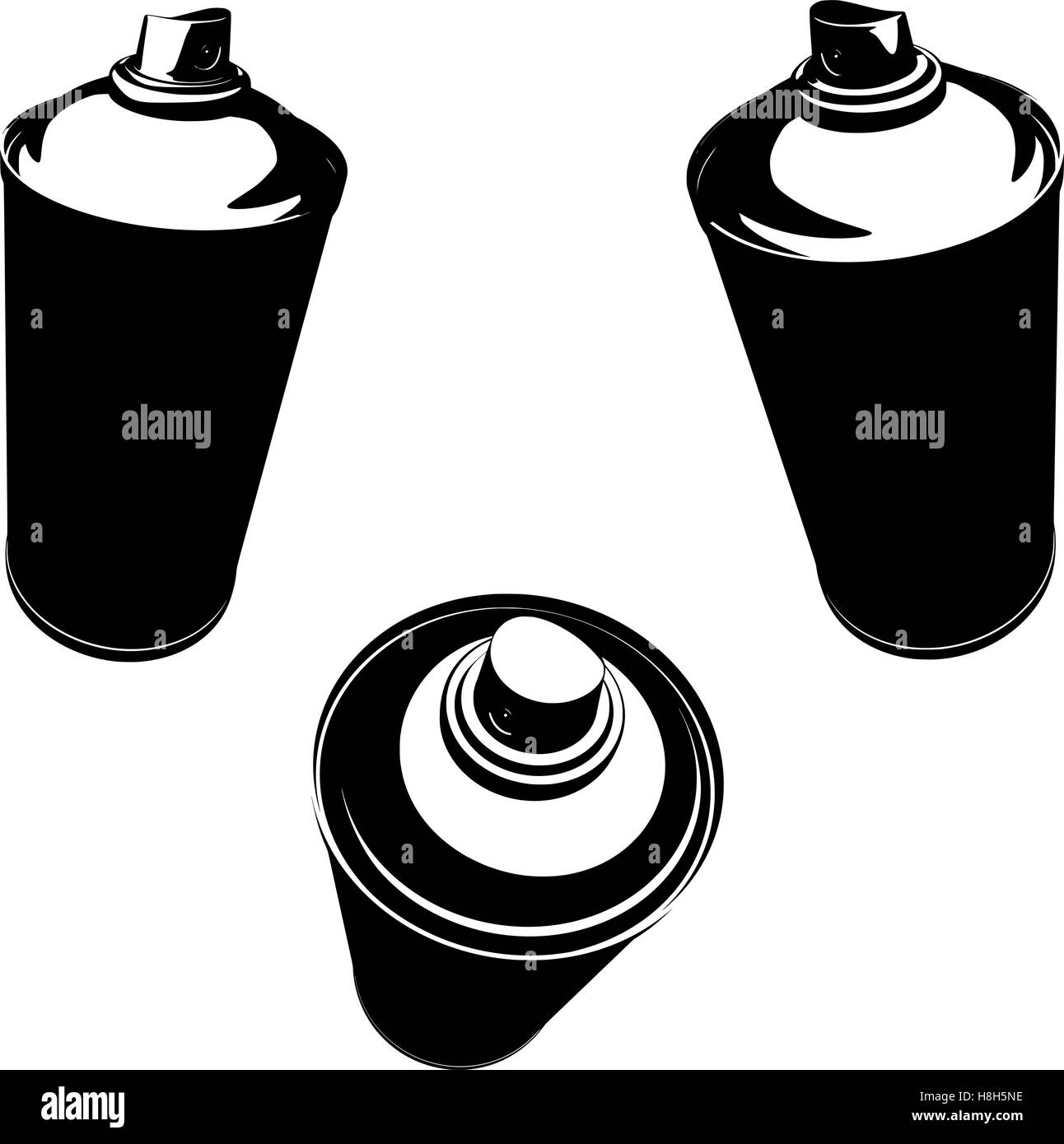 graffiti spray-can tools collection set on white Stock Vector Image ...