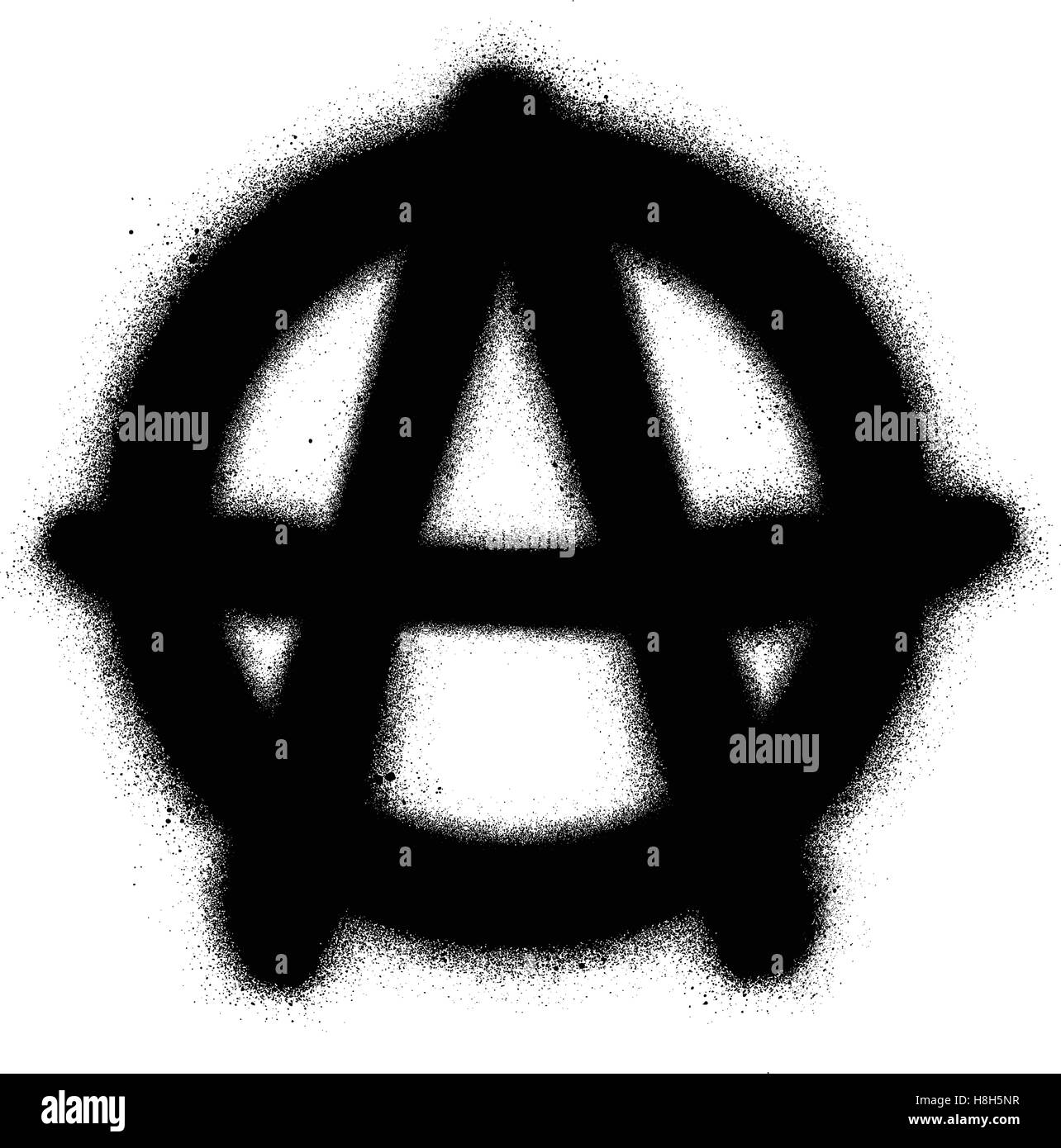 graffiti anarchy icon sprayed in black on white Stock Vector Image ...