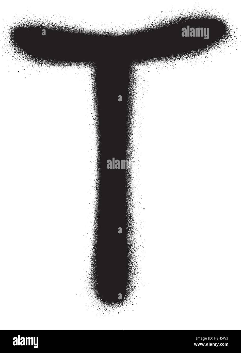 sprayed T font graffiti in black over white Stock Vector Image & Art ...