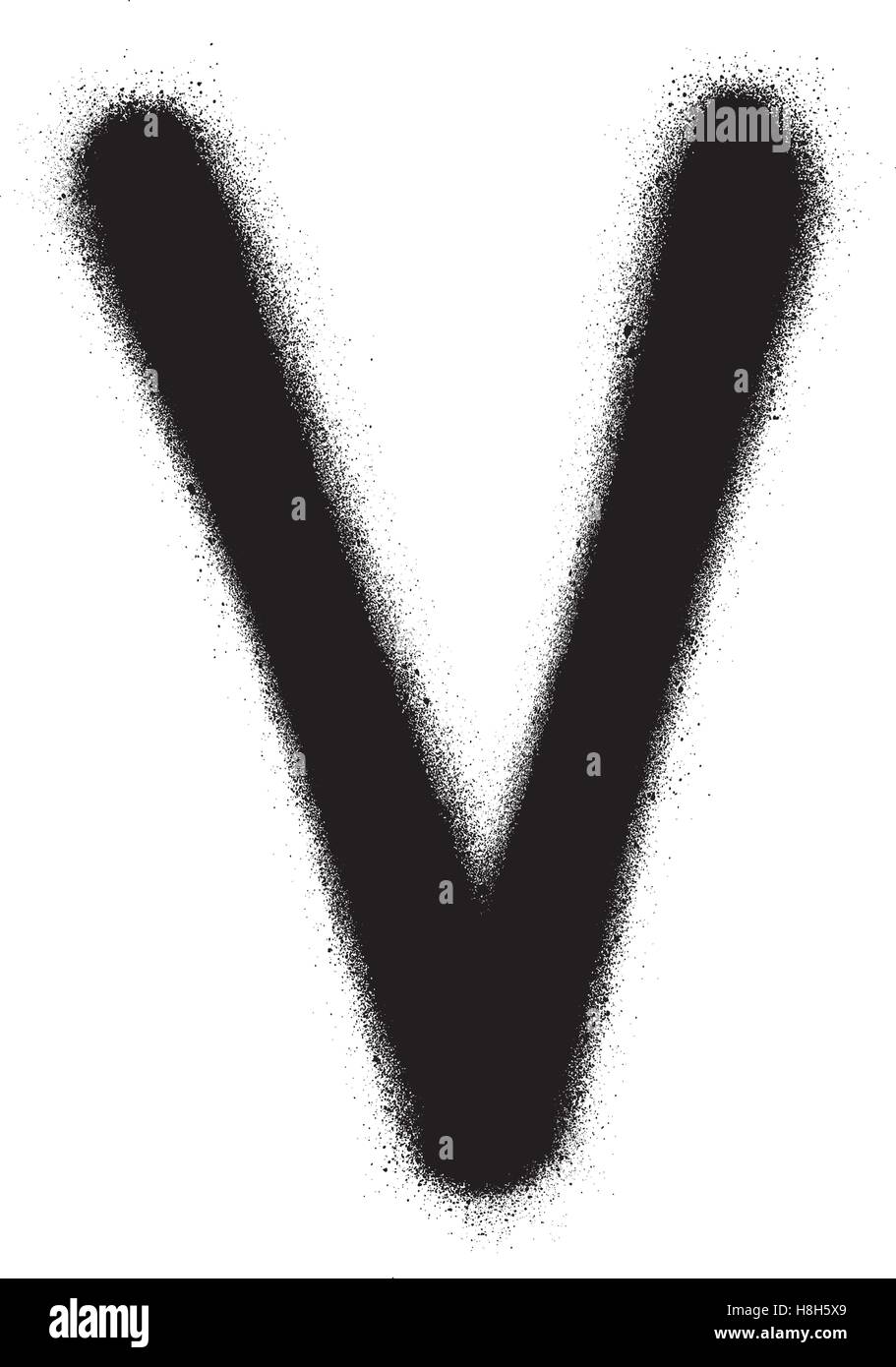 sprayed V font graffiti in black over white Stock Vector Image & Art ...