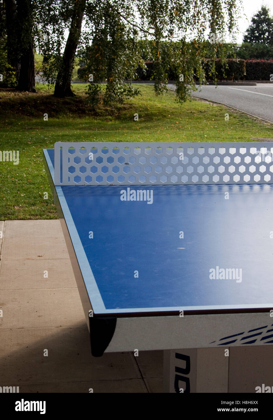 All weather table tennis outdoors in winter afternoon light Stock Photo ...
