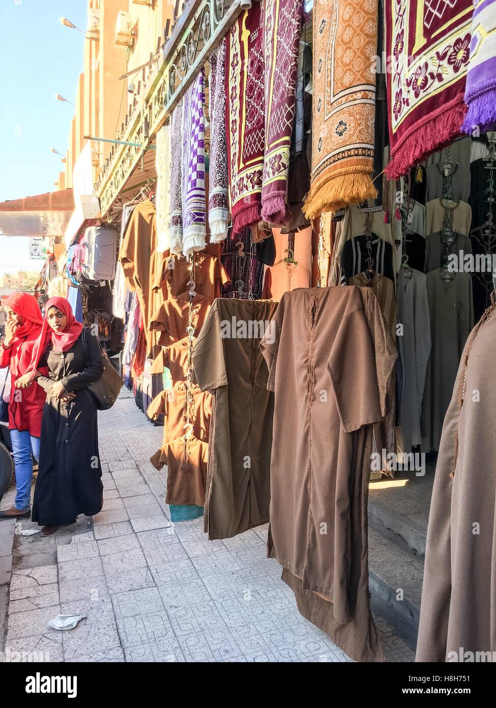 OUARGLA, ALGERIA - 27 AGU 2016: A market(souk) bazaar in touristic city Ouargla Algeria ...
