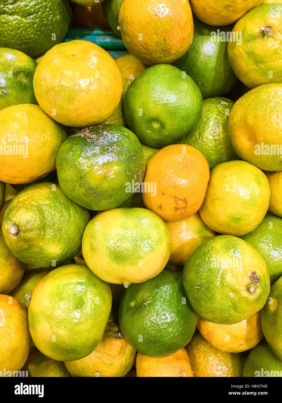 Group of Tangerine mandarine (Turkish Mandalina) macro in the market ...