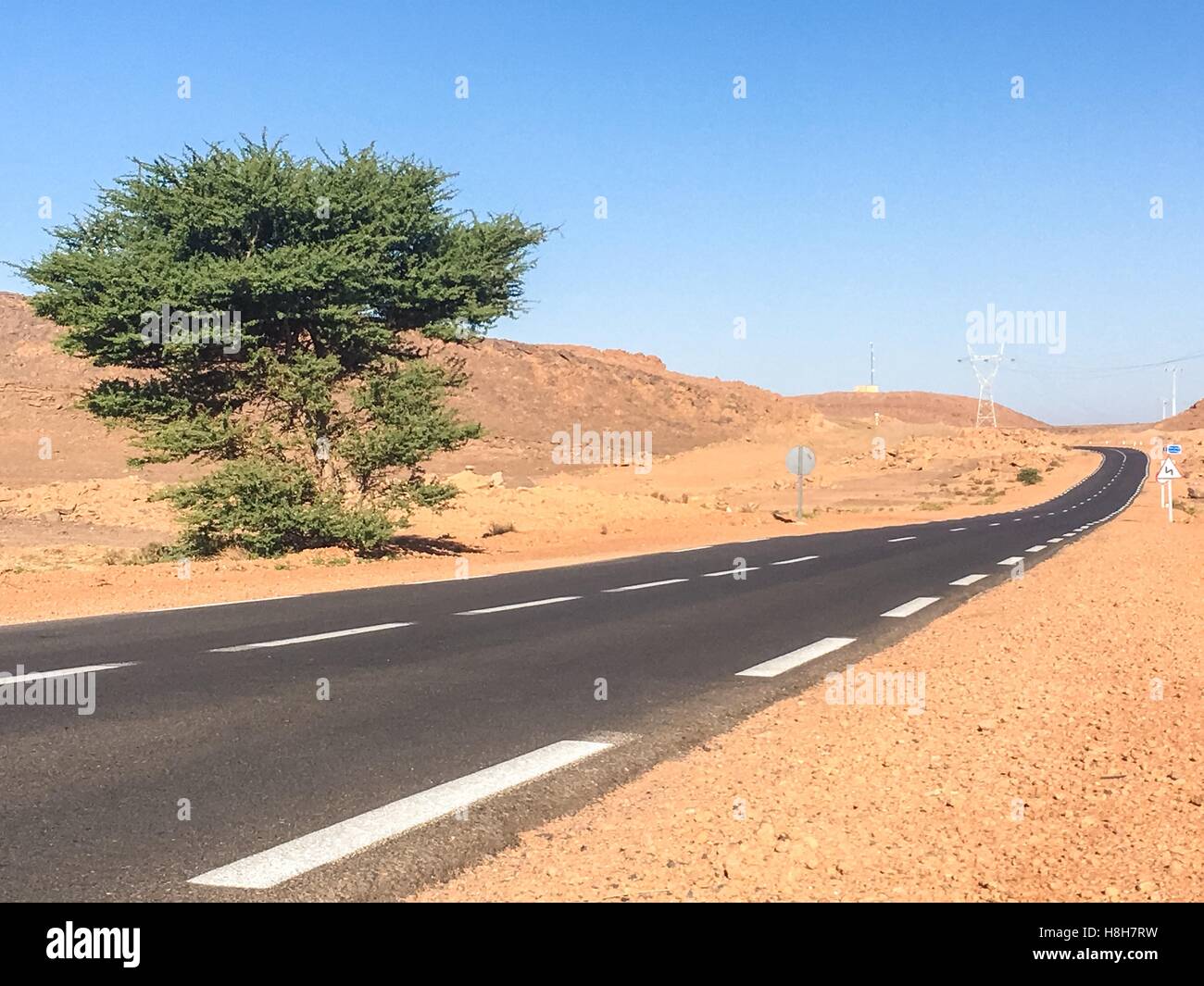 The way sign of Taghit city in North Africa Bechar Algeria Stock Photo ...