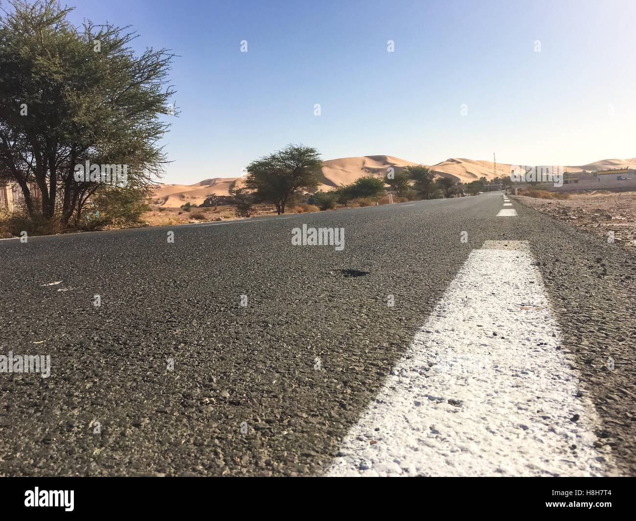 The way sign of Taghit city in North Africa Bechar Algeria Stock Photo ...