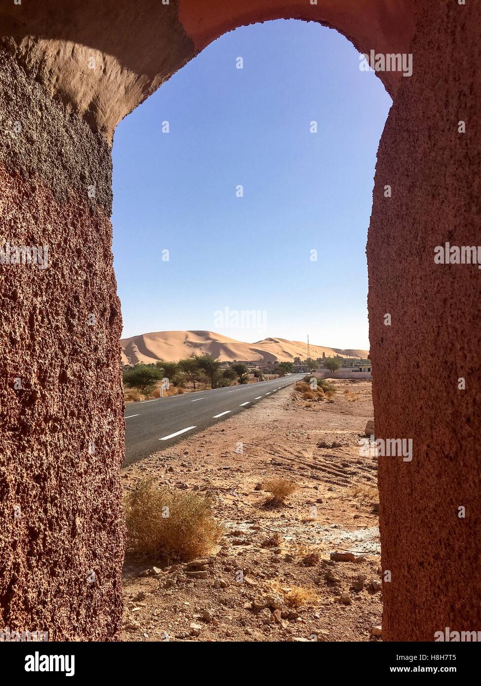 Entrance of Taghit city in North Africa Bechar Algeria Stock Photo - Alamy