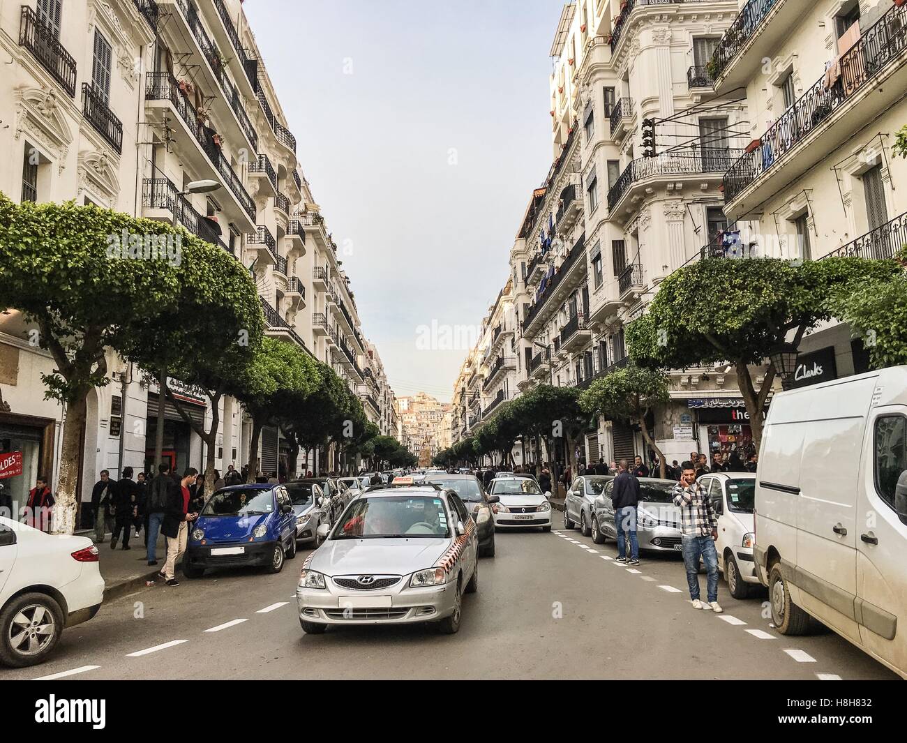 French colonial side of the city of Algiers Algeria.Modern city has ...