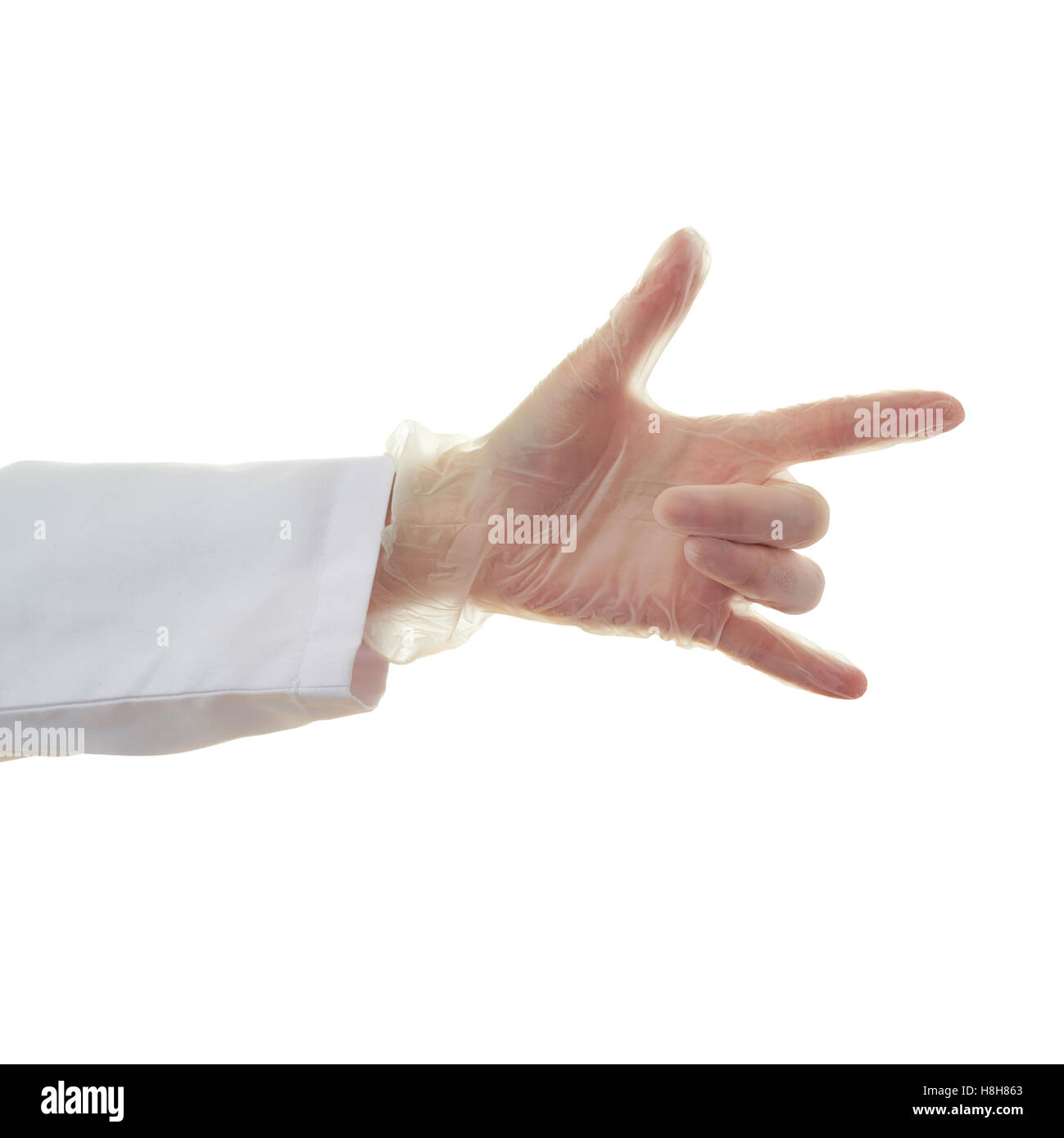 Doctor female hand over white isolated background Stock Photo - Alamy
