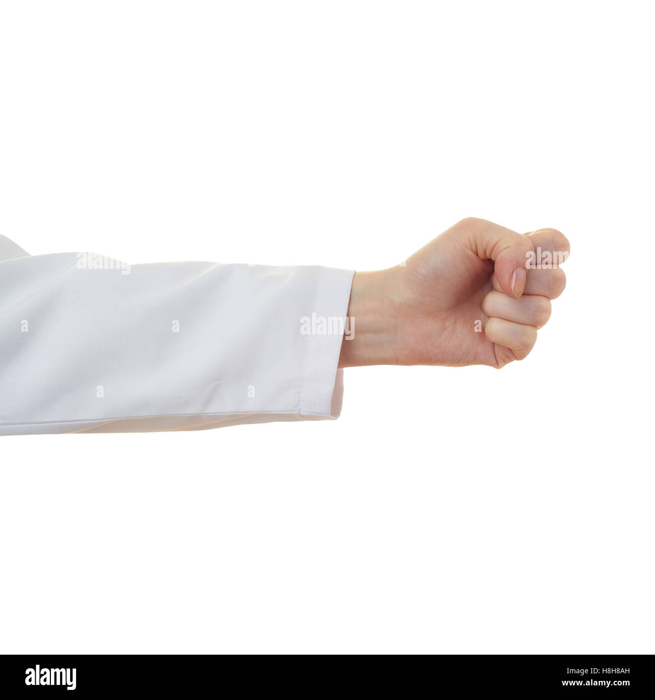 Doctor female hand over white isolated background Stock Photo - Alamy