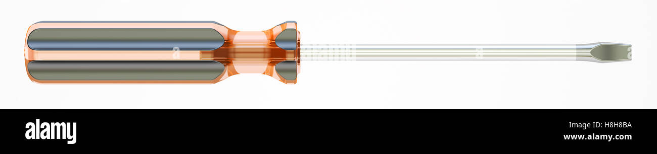 Screwdriver closeup, 3D rendering isolated on white background Stock ...