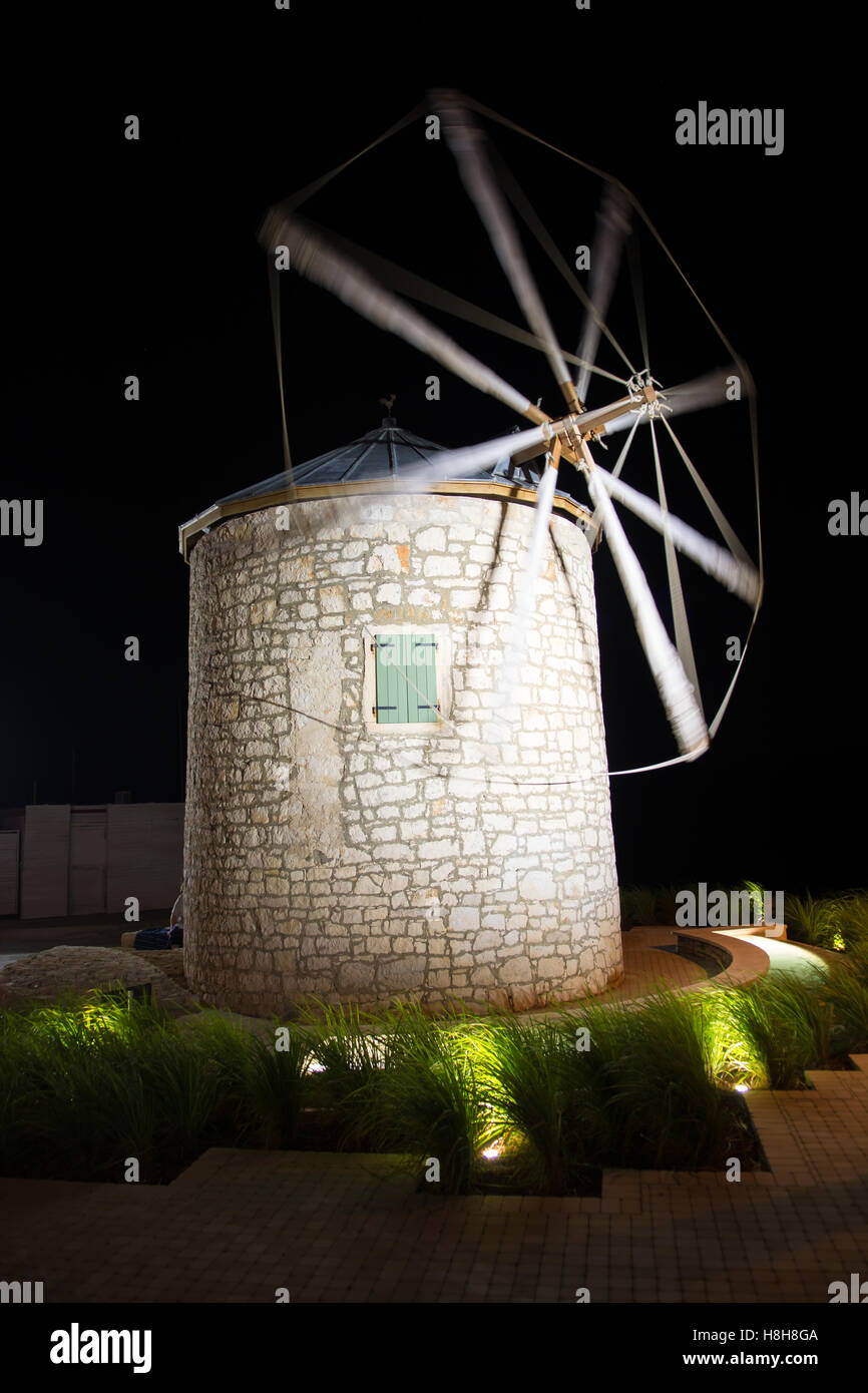 Old Windmill of Stone in the Night Stock Photo - Alamy