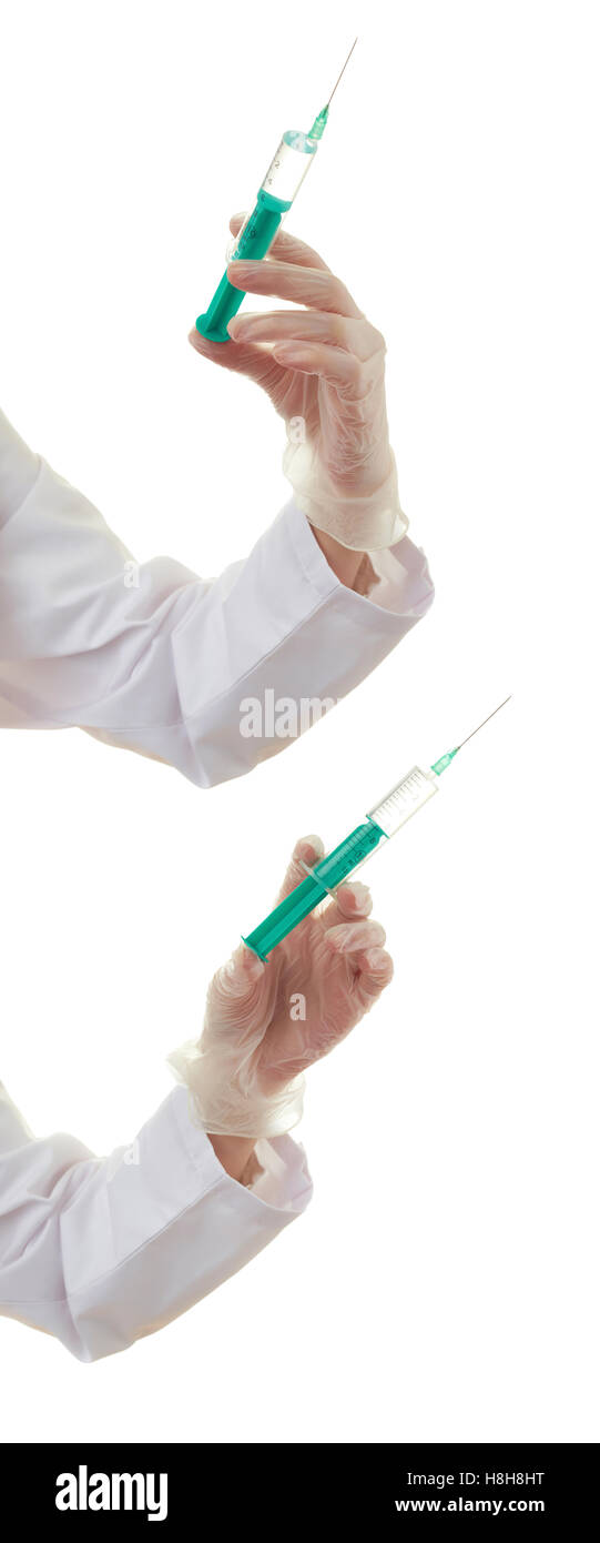 Set of doctor female hand over white isolated background Stock Photo ...