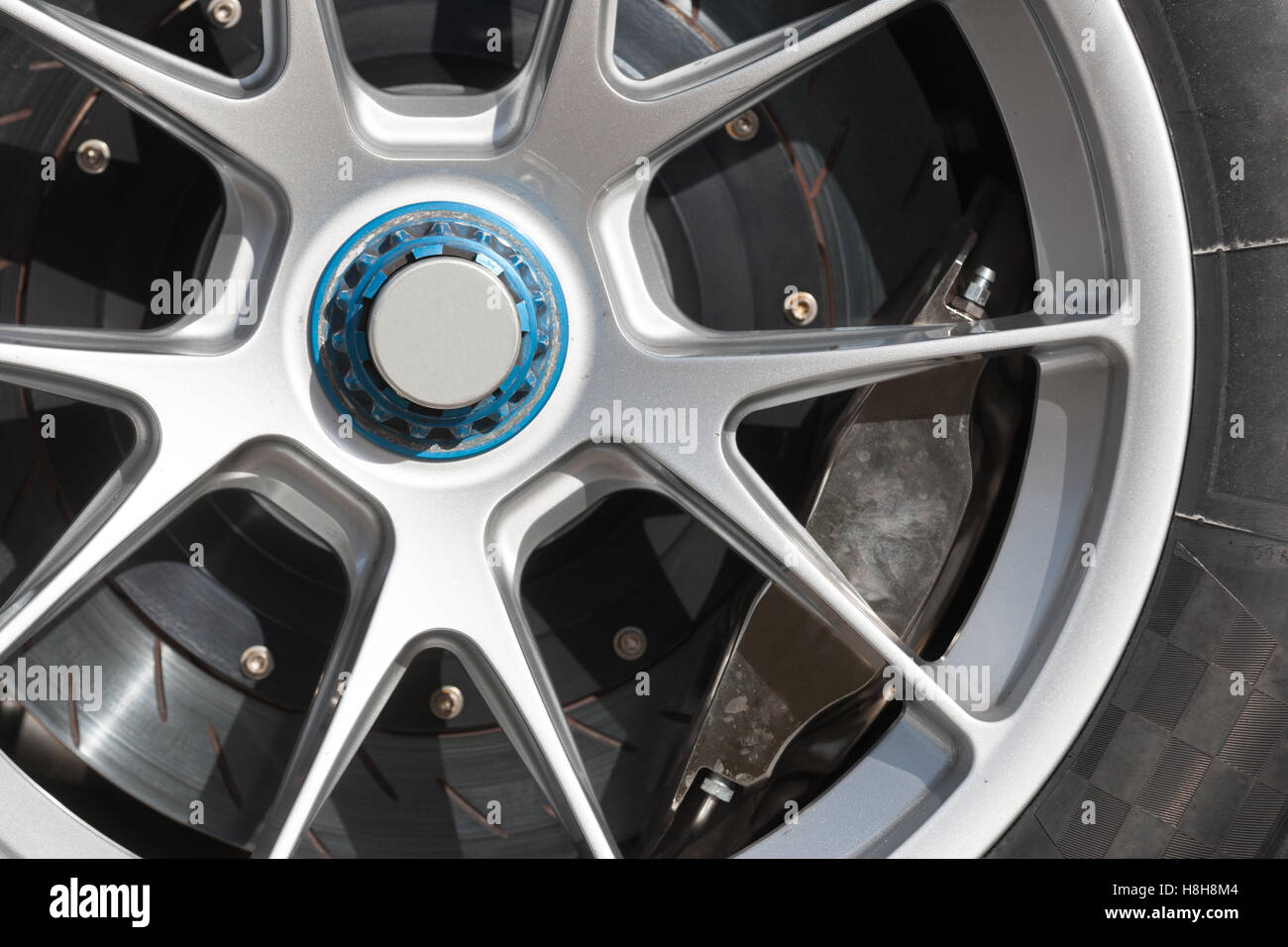 Close up rims from a sportscar Stock Photo - Alamy