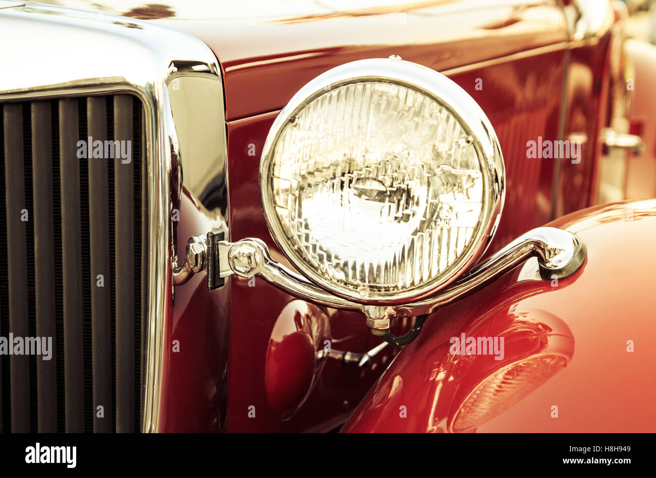 Old vintage oldtimer car front detail Stock Photo - Alamy