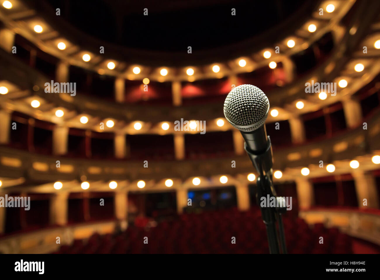 Stage of theater microphone hi-res stock photography and images - Alamy