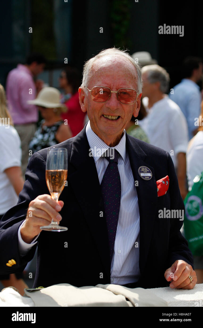 Wimbledon member enjoys a glass of champagne, tennis, the ITF Grand ...