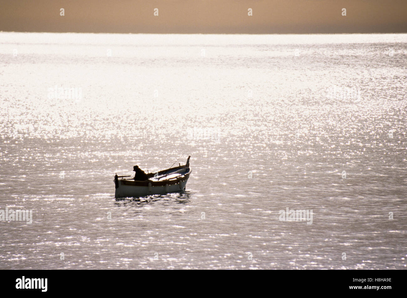 Small boat, sunset, Nice, France, Europe Stock Photo - Alamy