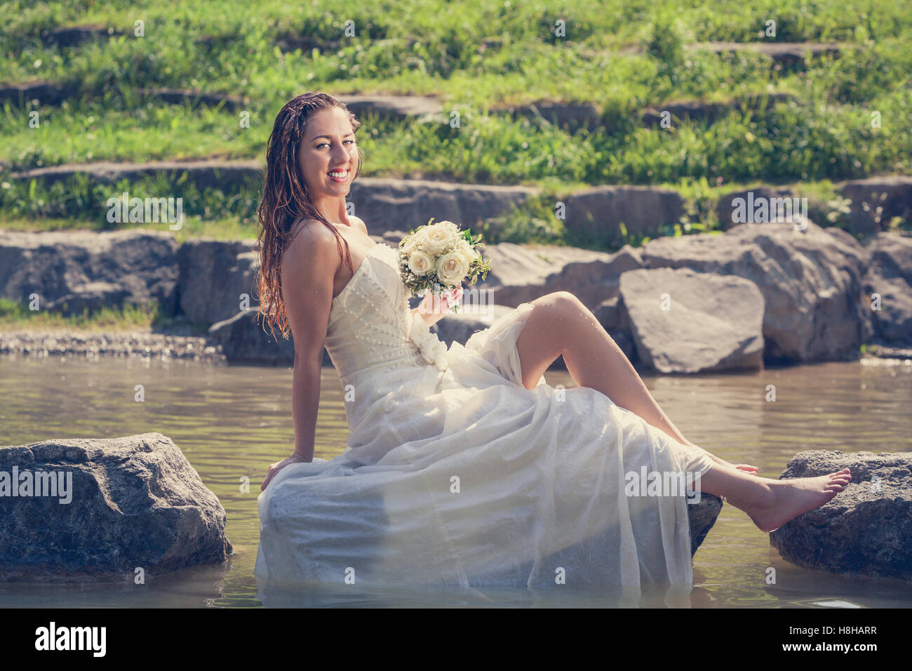 She is happy! Stock Photo - Alamy