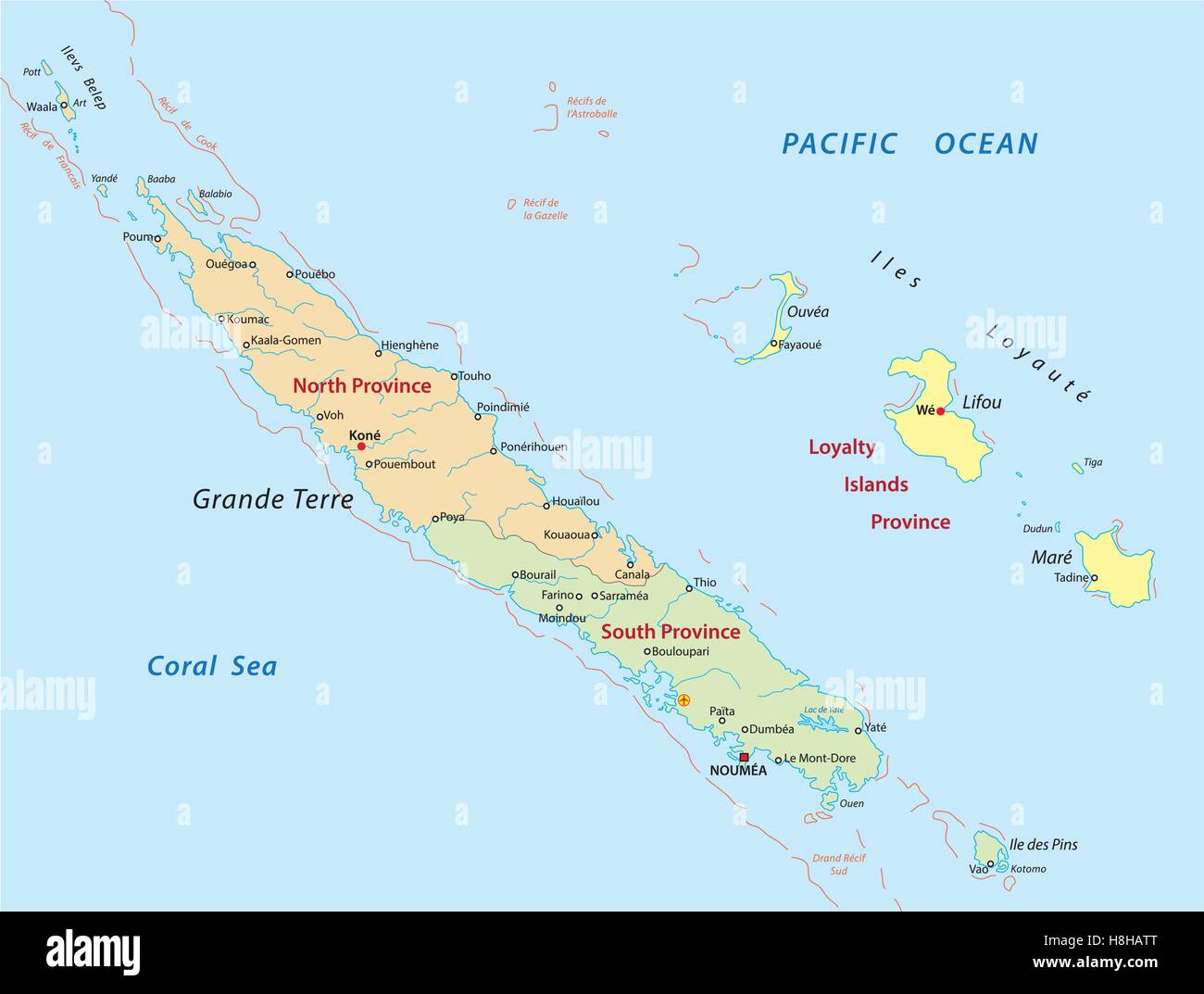 new caledonia administrative map Stock Vector Image & Art - Alamy